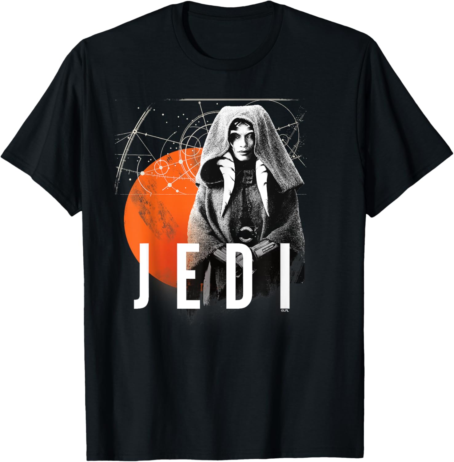 Star Wars Ahsoka Tano Jedi Star Map Disney+ T-Shirt